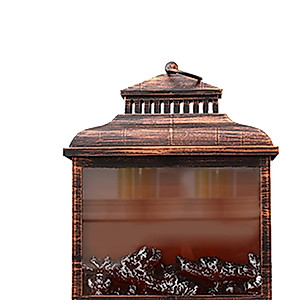 Backbayia 3D Hanging Flameless Lantern Retro Style Decorative Night Lamp for Home Living Room Garden Office (31x15.5x48cm)