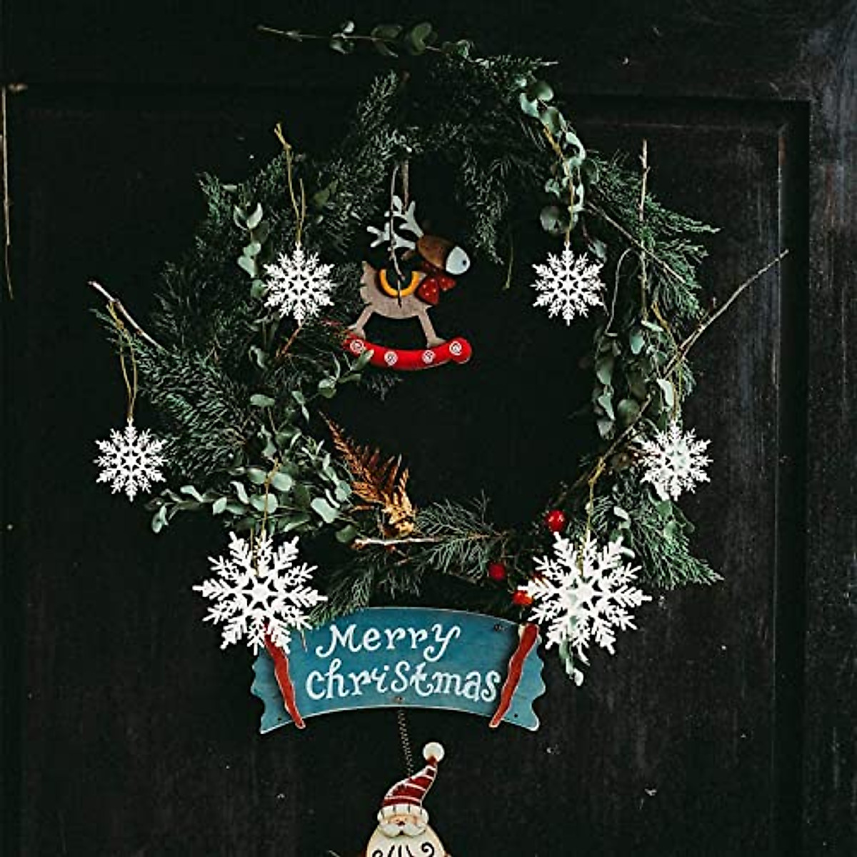 36pcs Christmas White Snowflake Ornaments Plastic Glitter Snow Flakes Ornaments for Winter Christmas Tree Decorations Size Varies Craft Snowflakes