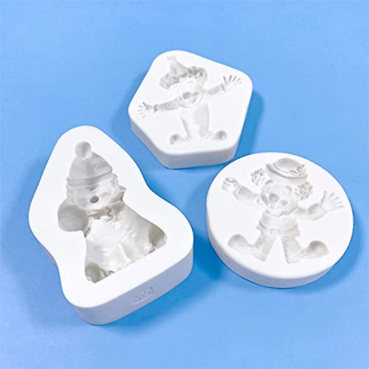 3D Halloween Clown Silicone Rubber Flexible Food Safe Mould Clay Resin Ceramics Candy Fondant Candy Chocolate Soap Mould Silicone Molds For Baking Epoxy Resin Baking Cakes Resin Crafts Resin Casting