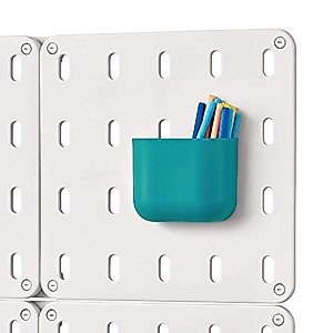 iDesign Cade BPA-Free Plastic Modular Hanging Pegboard Organizer Storage Bin, 5.04" x 3.04" x 4", Teal