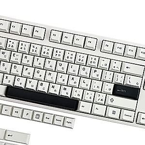 Premium PBT Minimalist Black and White Keycaps - Cherry Profile, DYE Sublimation, 129 Keys for Cherry MX Switches Mechanical Keyboards