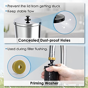 Waterdrop Gravity-fed Water Filter System with 2 Filters and Metal Water Level Spigot