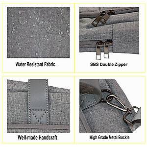 Bomocillio Laptop Bag 15 15.6 Inch Laptop Case Computer Bag Briefcase Messenger Shoulder Bag For Women Men Large Shockproof Grey