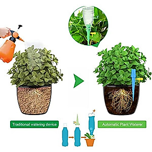 Self Watering Spikes, 24 Pcs Plant Watering Devices, Adjustable Self Watering Planter Insert with Slow Release Control Valve Switch for Garden Plants Indoor & Outdoor(3 Colors)