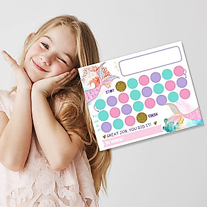Mermaid Chore Chart for Kids Girls，Magnetic Reward Chart for Kids Behavior, Good Responsibility Chart, Chore Chart for One Child - 8 x 10 inch