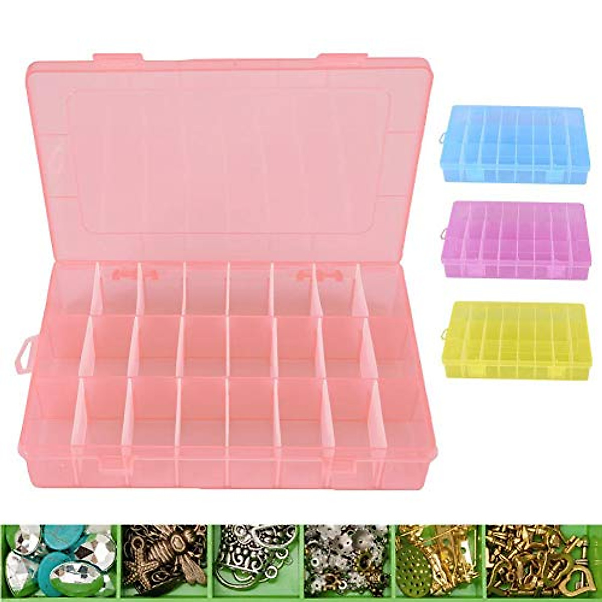 Jewelry Storage Box Jewelry Plastic Storage Box Plastic Storage Box Plastic Storage Storage Case for Beads Rings Earrings[4pcs]