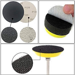 140Pcs 3 Inch Wet Dry Sanding Discs, Assorted 120 to 5000 Grit Silicon Carbide Hook & Loop Sandpaper with 1/4" Shank Sanding Pads and Foam Buffering Pad for Wood Metal Car Polishing & Finishing
