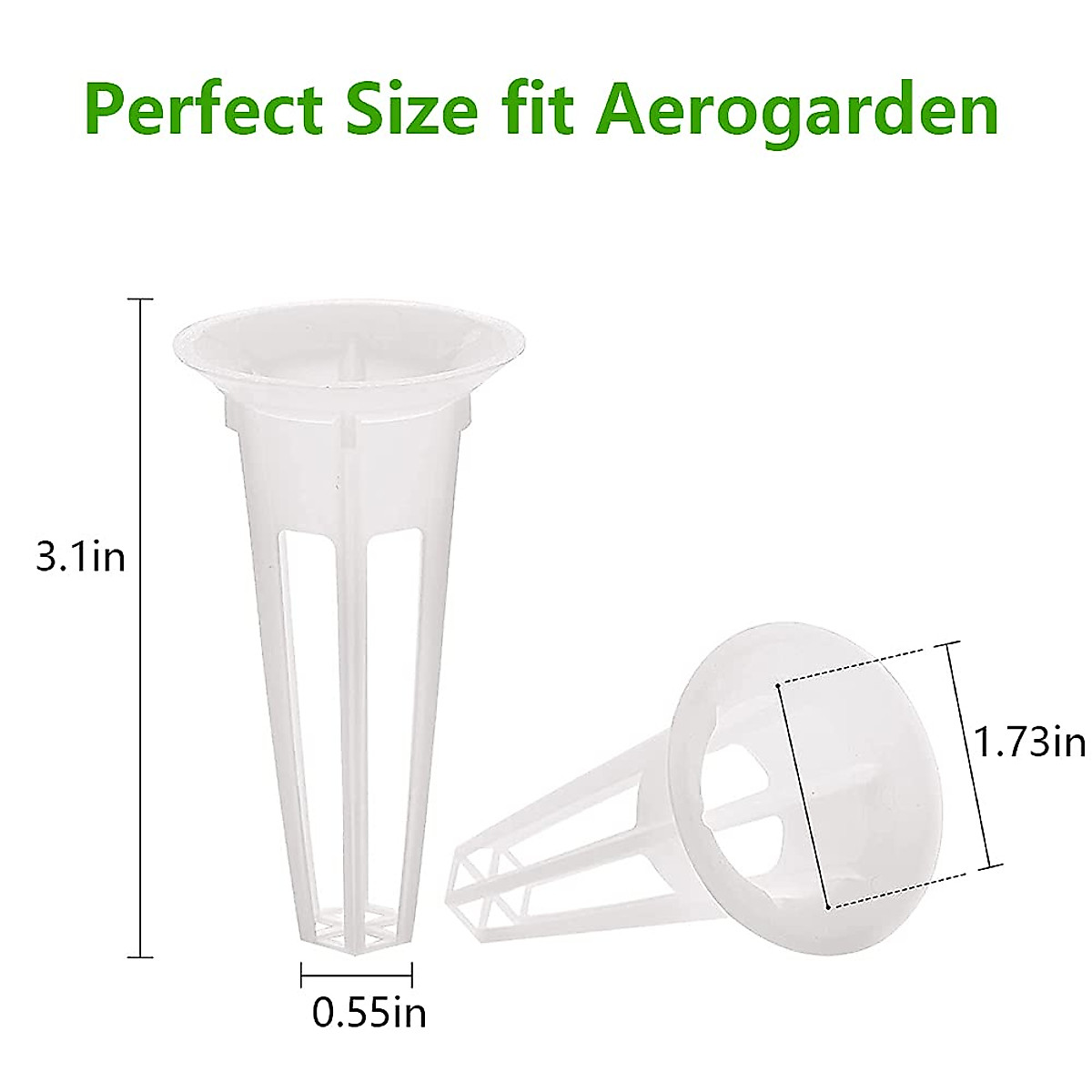Aooccder 50pcs Grow Baskets Replacement for Aerogarden,Seed Pods Baskets Compatible with Grow Sponges and Domes,Plant Growing Containers for Hydroponic Growing System
