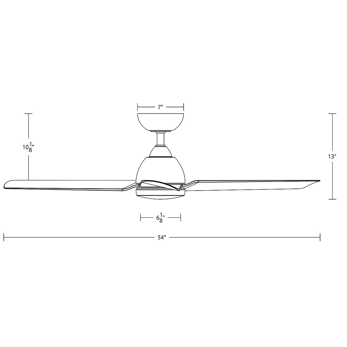 WAC Smart Fans Mocha Indoor and Outdoor 3-Blade Ceiling Fan 54in Matte Black with 3000K LED Light Kit and Remote Control works with Alexa and iOS or Android App