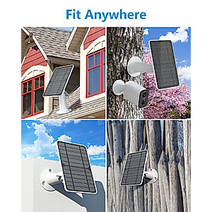 Solar Panel Compatible with Eufycam 2C/2C Pro/E40/E20/2/2 Pro/E, 5V 4W Solar Panels for Camera, Continuous Power Supply, Micro USB & Type-C Port 9.8ft Cable, IP65 Waterproof, Secure Wall Mount, 2 Pack