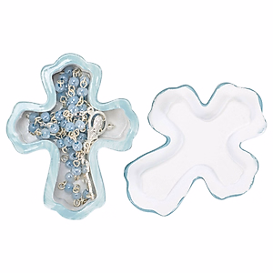 Roman Giftware Inc., Children's Gifts, New Baby, .75" H Bless BOY Box W/Rosary,Religious, Inspirational, Durable (2x2x1)