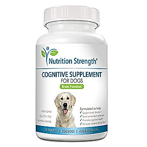 Nutrition Strength Cognitive Support for Dogs, Promotes Dog Brain Health, Mental Support for Old Dogs, Supplement for Dogs with Cognitive Difficulties, 120 Chewable Tablets