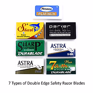 Double Edge Razor Blade/Safety Razor Blade Variety Pack 100 Blades for All Standard Double Edge Safety Razors