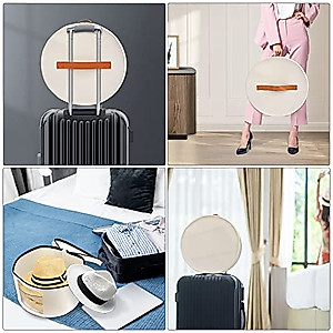 VanlonPro Large Hat Storage Box for Women & Men, 16" D x 10" H Hat Box Organizer，Foldable Round Travel Hat Boxes with Dustproof Lid, Stuffed Toy Storage Bin Bag