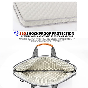 KINGSLONG Slim 17.3 inch Laptop Bag Sleeve Carrying Case with Shoulder Strap, Notebook Ultrabooks Computer Handbag Cover for Men Women Fit for Acer Asus Lenovo HP Toshiba Grey