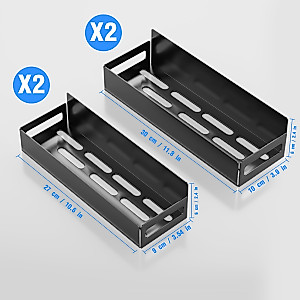 BIETCR Magnetic Spice Rack For Refrigerator , Metal magnetic fridge shelf，Strong magnetic shelves For Refrigerator and Microwave Oven（4 Pack，Black ）