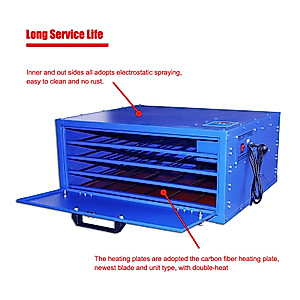 TIANIUSEEN 4 Layers Screen Drying Cabinet 21 * 25inch Screen Printing Plate Drying Box Equipment Temperature Control Plate Heating 800W 110V