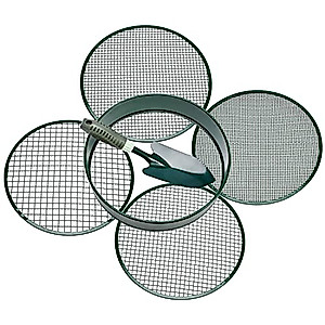 Garden Sieve, Soil Sieve with Interchangeable Mesh Sizes 3,6,9,12mm, Garden Riddle, Perfect Gardening Tool for Sifting Soil, Stones, and Compost