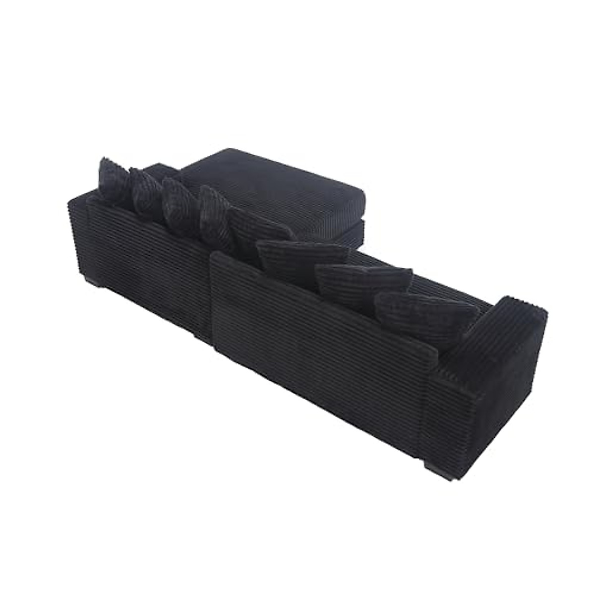 ERYE Oversized Two-Piece Right Facing Modular Sectional Sofa Couch for Living Room, 111-Inch L-Shaped Corduroy Upholstered Convertible Sofa&Couch with Left Chaise Daybed and 8 Pillows