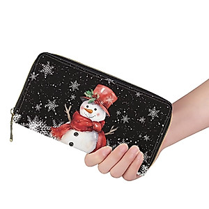 Freewander Women Cute Long Purse Moneybag Card Cash Coin Holder Zipper Around Wallet, Cow and Sunflower Print