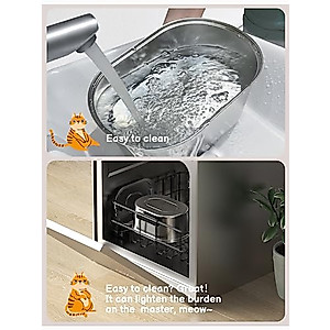 SOOFPET Cat Water Fountain Stainless Steel, 3,2L/108oz Pet Water Fountain, Automatic Cat Fountain with Quiet Pump, Dishwasher Safe Design, Suitable for Multiple Pets