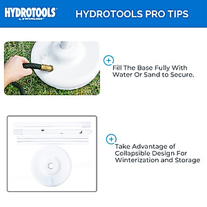 HYDROTOOLS BY SWIMLINE 89032 Free Standing Poolside Adjustable-Towel Rack With Water Weighted Base Three Arms Tier For Outdoors & Indoors Pool Patio Bathroom Poolside Accessory Holder Bar Drying-Stand