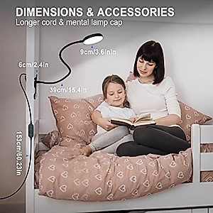 LiFMIRA Desk Lamp Clip on Light 30s/30min Timer 5 Colors 10 Brightness 10W 66 LED Desk Lamp with Clamp Eye-Caring Gooseneck Reading Light for Bed Headboard Desk Video Conferencing Makeup