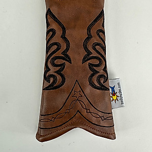 Ranchero Cowboy Boot Sunfish Leather Golf Headcover Set 1-3-X Driver Fairway Hybrid