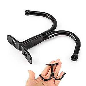 Picowe 6 Pcs Double Prong Ceiling Hook - Under Shelf Coat Hooks Bathroom Towel Bedroom Robe Hook for Hanging Baseball Cap, Coat, Clothes and Jewelry (Black)