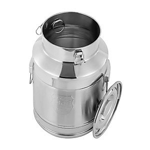 28 Liter Milk Can 304 Stainless Steel Milk Bucket 7.4 Gallon Wine Pail Bucket Heavy Duty Milk Can Tote Jug with Sealed Lid for Milk and Wine Liquid Storage