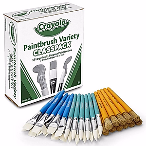 Crayola Paintbrush Variety Classpack, School Supplies, 36 Large Paint Brushes For Kids, Assorted