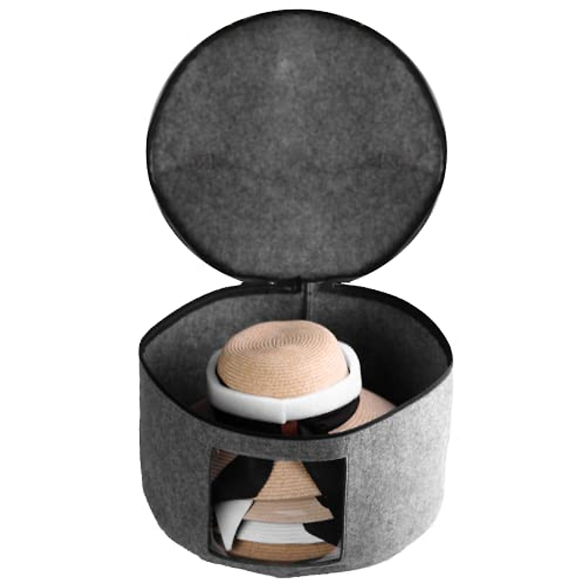 Hat Box,Hat Storage Box,Stackable Round Brim Hats Organizer Bag Container for Closet,Travel Hat Boxes for Women,Collapsible Cowboy Hat Organizer,Stuffed Animal Toy Storage,FoldableTravel Cap Boxes