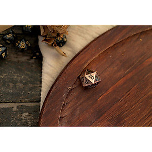 KakapopoTCG Extra Large Solid Metal Antique Bronze Copper D20 Dice 20 face Extra Heavy DND Standard Dice DnD5e TTRPG Tabletop RPG Bronze D20 Dice