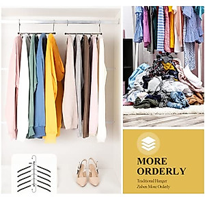 Clothes Hangers Space Saving Coat Hangers 2 Pack Znben Non Slip Shirt Hangers with Padded Foam Stainless Steel 5 in 1 Closet Organizer Heavy Duty Multilayer Hangers for Coat Sweater Suit T-Shirt