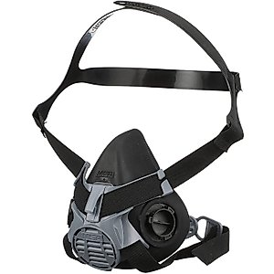 MSA 10102184 Advantage 420 Series Half-Mask Respirator - Size: Large, Single Neckstrap, Twin-Port Reusable Gas Mask, MSA Advantage Cartridge Compatible