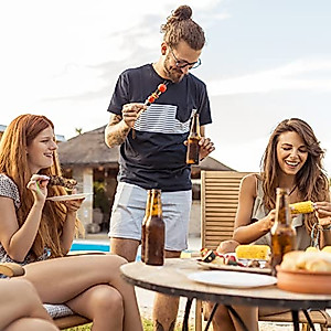 Marshmallow Roasting Sticks 32 inches Telescoping Marshmallow Skewers & Hot Dog Forks Stainless Steel Smores Skewers with Wooden Handle Storage Bag for Campfire Camping Bonfire and Grill（12 Pack ）