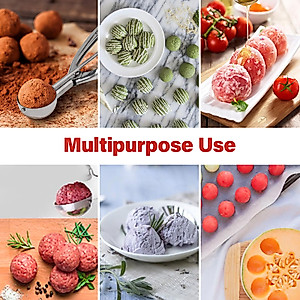 Cookie Scoop Set of 3 - Ice Cream Scoop with Trigger Include 1.5 Tbsp / 2.8 Tbsp / 5.4 Tbsp - 18/8 Stainless Steel Heavy Duty Cookie Dough Scoop for Baking Melon Baller Meatball Cupcake Muffin