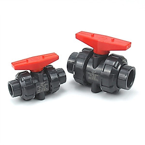 FUDGIO 1Pcs Inner Dia.20~50mm PVC Ball Valve Aquarium Garden Home Water Supply Pipe Connector Fish Tank Tube Fittings 2 Way Valve