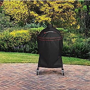 Kamado Joe Big Joe III 24 inch Charcoal Grill in Blaze Red with Grill Cover Bundle, KJ15041021