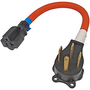Fullsky FC-14552T Male 30A dryer plug 14-30P to 5-15R or 5-20R adapter 4 prong to 3 prong 20A output 125V