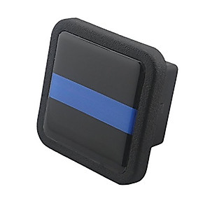 Reflective Trailer Hitch Cover Tube Plug Insert (Fits 2" Receivers, Thin Blue Line)