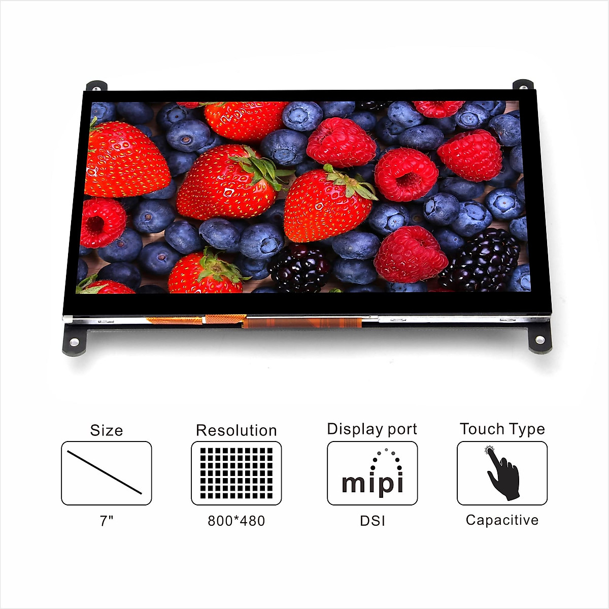 OSOYOO 7 Inch DSI Touch Screen LCD Display 800x480 for Raspberry Pi 5 4 3A 3B+ 2 - Portable Capacitive Touchscreen Monitor with DSI Cable - Great for DIY IOT Circuits and Coding Beginners
