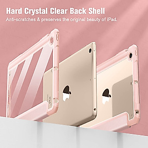 Fintie Hybrid Slim Case for iPad Mini 3/2 / 1 - Shockproof Cover with Clear Transparent Back Shell, Auto Wake/Sleep for Mini 1 / Mini 2 / Mini 3 (Rose Gold)