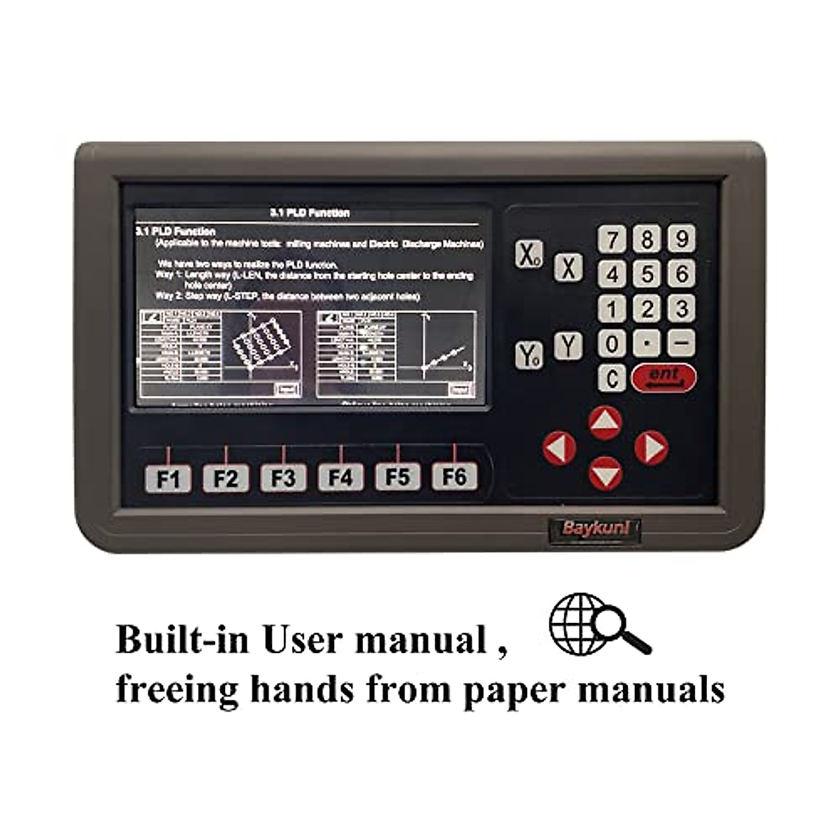 LCD Screen 2 Axis Digital Readout Display High Accuracy Magnetic Scale Encoder 1um Resolution 320mm and 5um Resolution 1020mm ((12"x40") for Lathe Machine