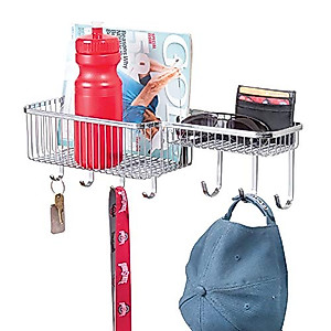 iDesign York Lyra Wall Mount Entryway Basket Organizer - Chrome