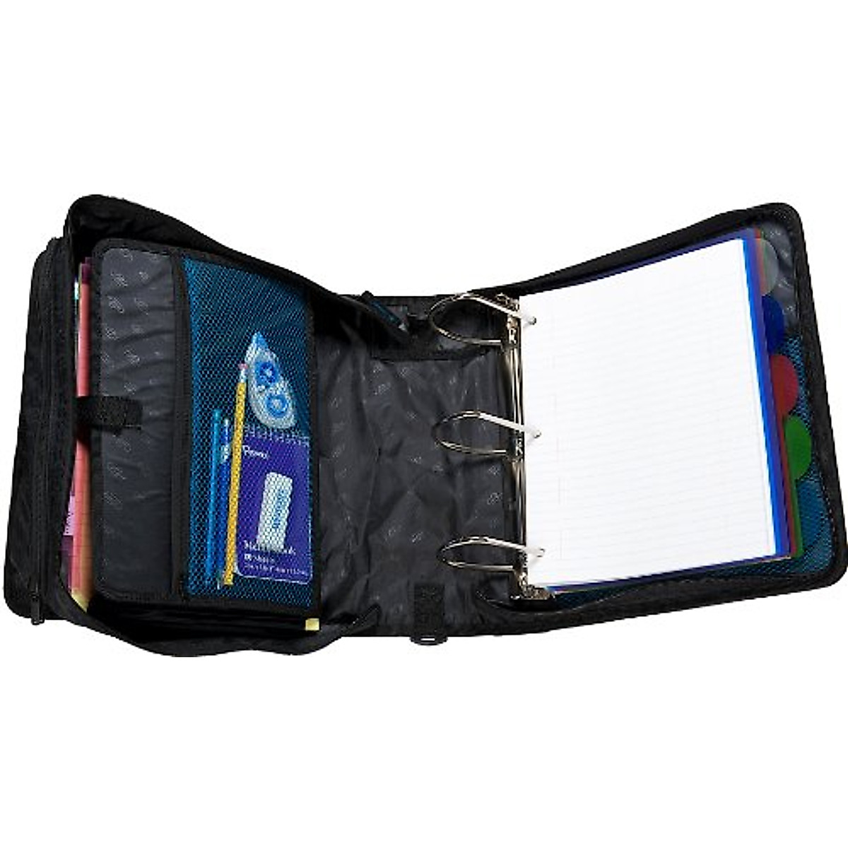 Case-it The King Sized Zip Tab Zipper Binder - 4 Inch D-Rings - 5 Subject File Folder - Multiple Pockets - 800 Sheet Capacity - Comes with Shoulder Strap - Dark Purple D-186