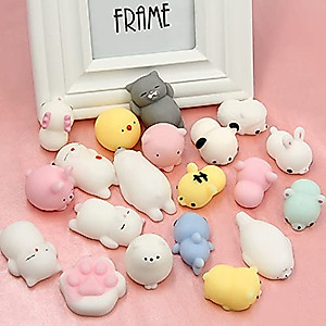 Satkago Mochi Squishys Toys, Easter Party Favors 25pcs Mini Kawaii Squishies, Easter Basket Stuffers Fillers Treasure Box Toys for Classroom Supplies, Birthday Easter Gifts for Kids Teens Boys Girls