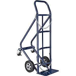 Global Industrial Tilt Back Cylinder Hand Truck with Curved Handle, 800 Lb. Capacity, 47" H
