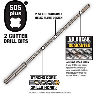 DEWALT DW5456 3/4-Inch by 16-Inch by 18-Inch ROCK CARBIDE SDS Plus Hammer Bit