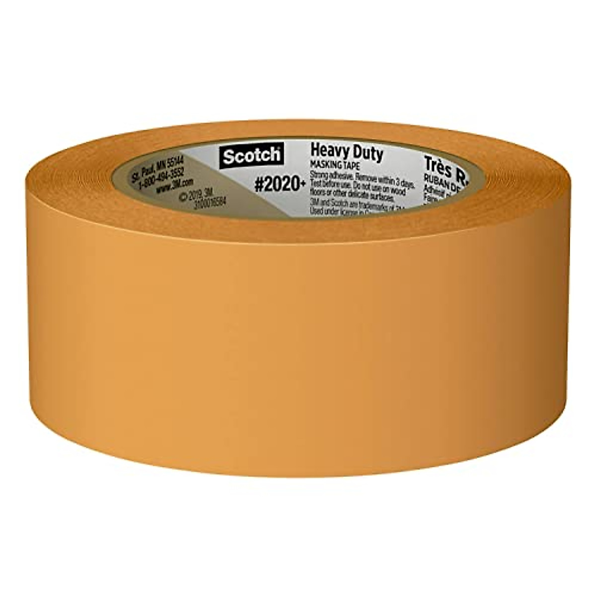 Scotch 2020+-48EP3 Heavy Duty Masking Tape, 1.88" Width, Orange